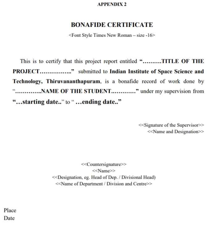 FORMAT FOR PREPARING THE INTERNSHIP PROJECT REPORT